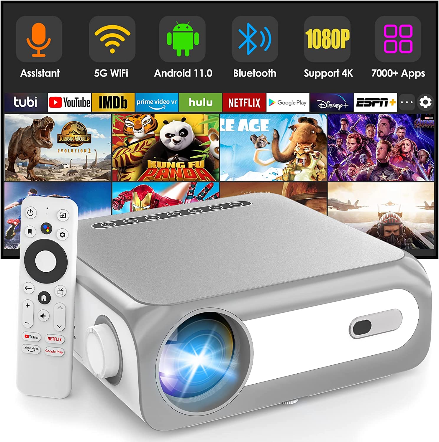 AUN Mecool KP1 Certified Android 11 Projector WiFi Bluetooth