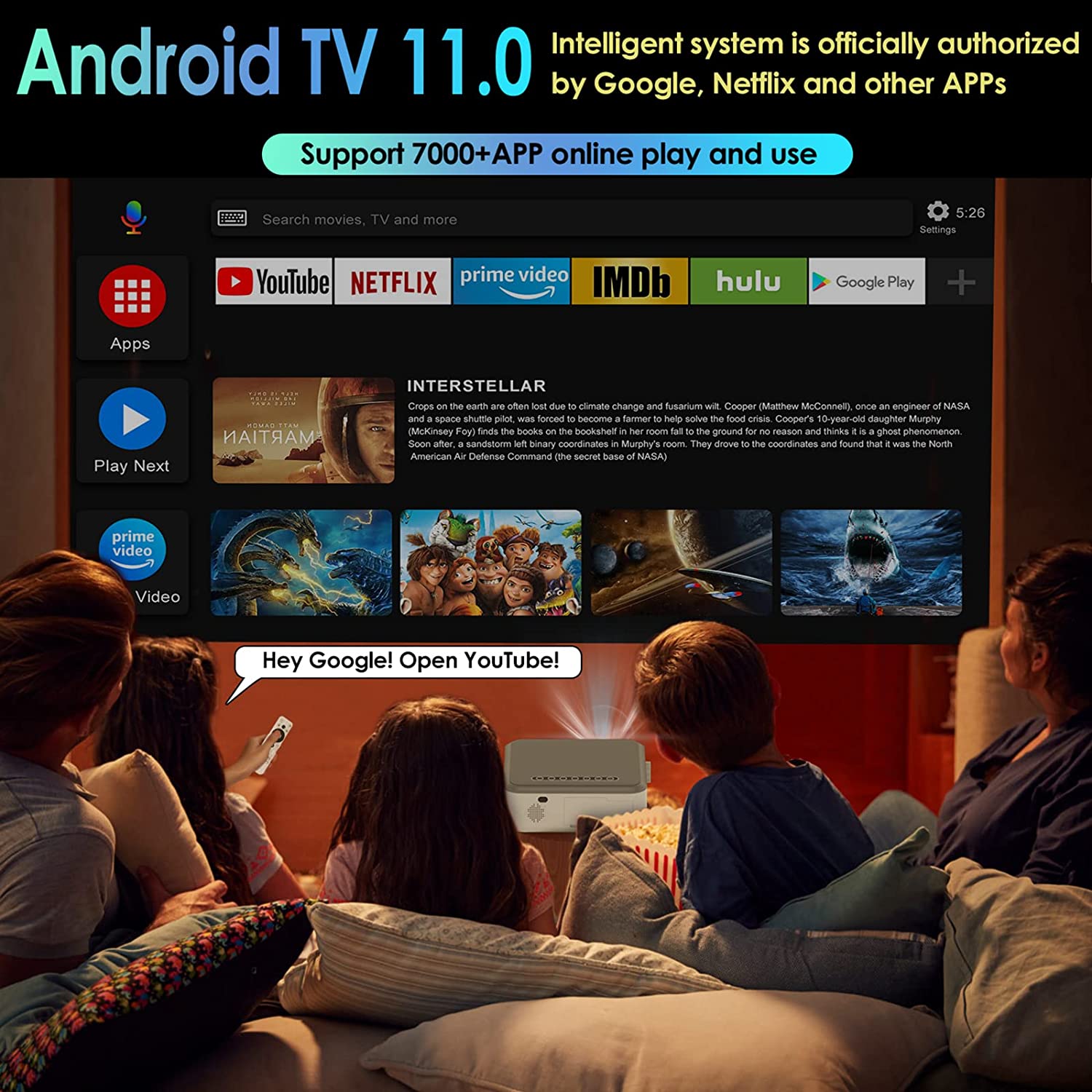 AUN Mecool KP1 Certified Android 11 Projector WiFi Bluetooth