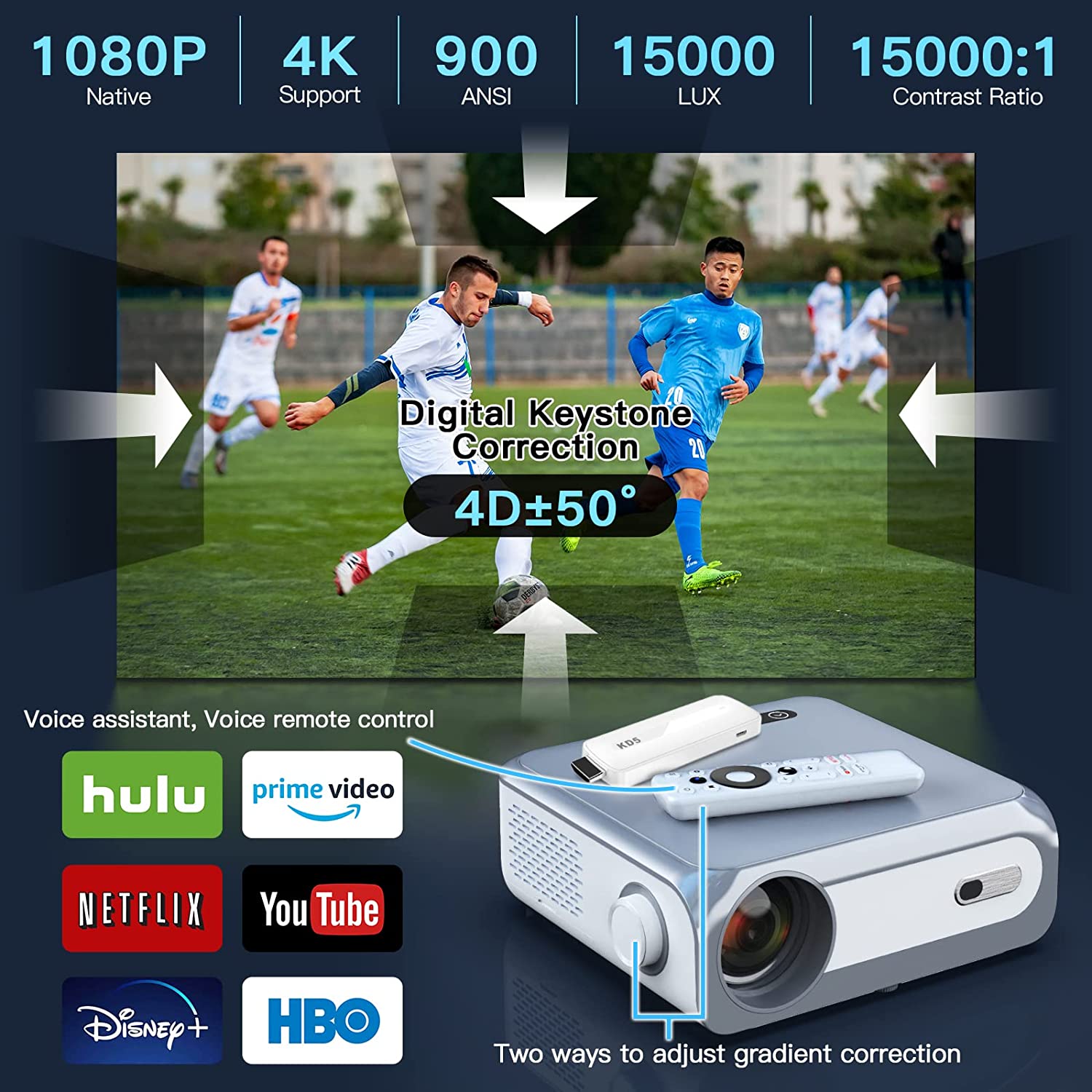AUN Mecool KP1 Certified Android 11 Projector WiFi Bluetooth