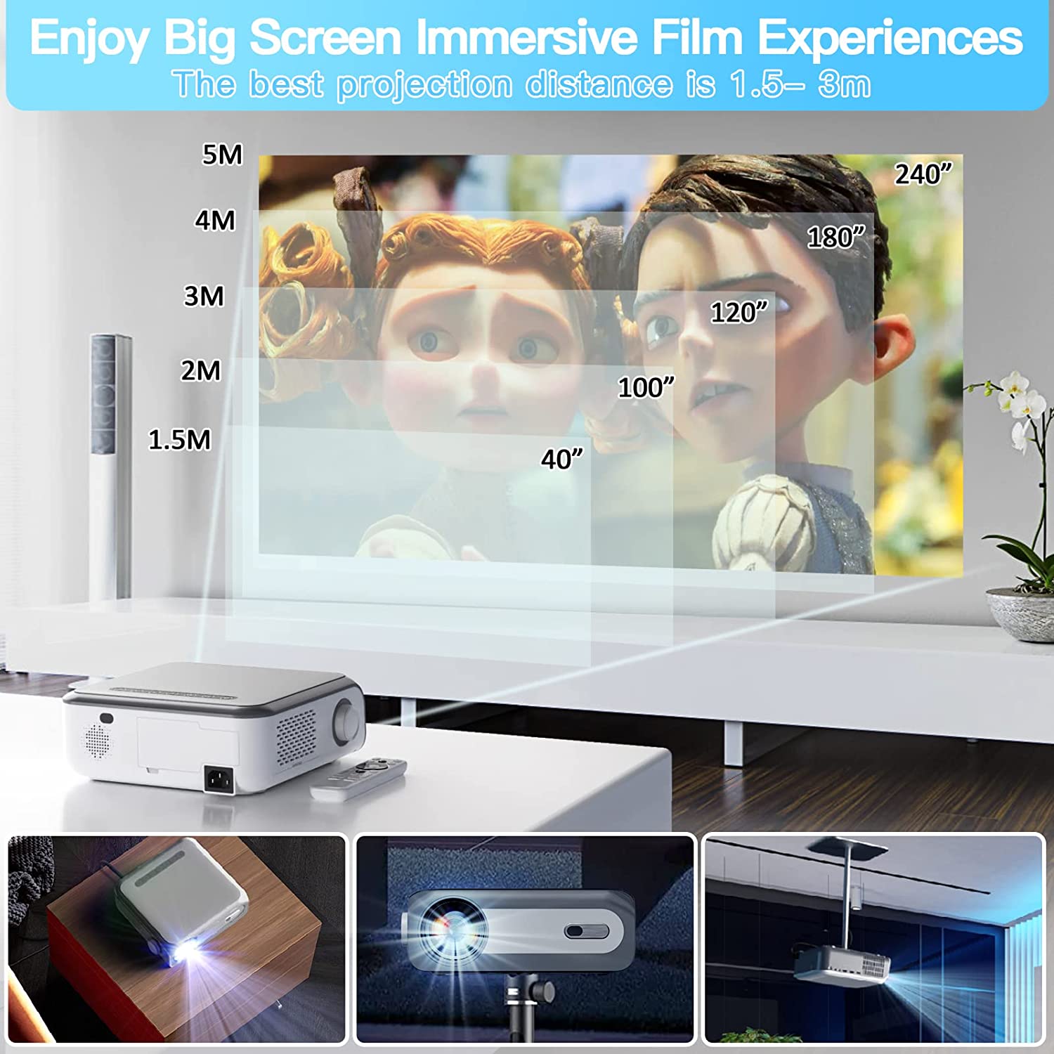 AUN Mecool KP1 Certified Android 11 Projector WiFi Bluetooth