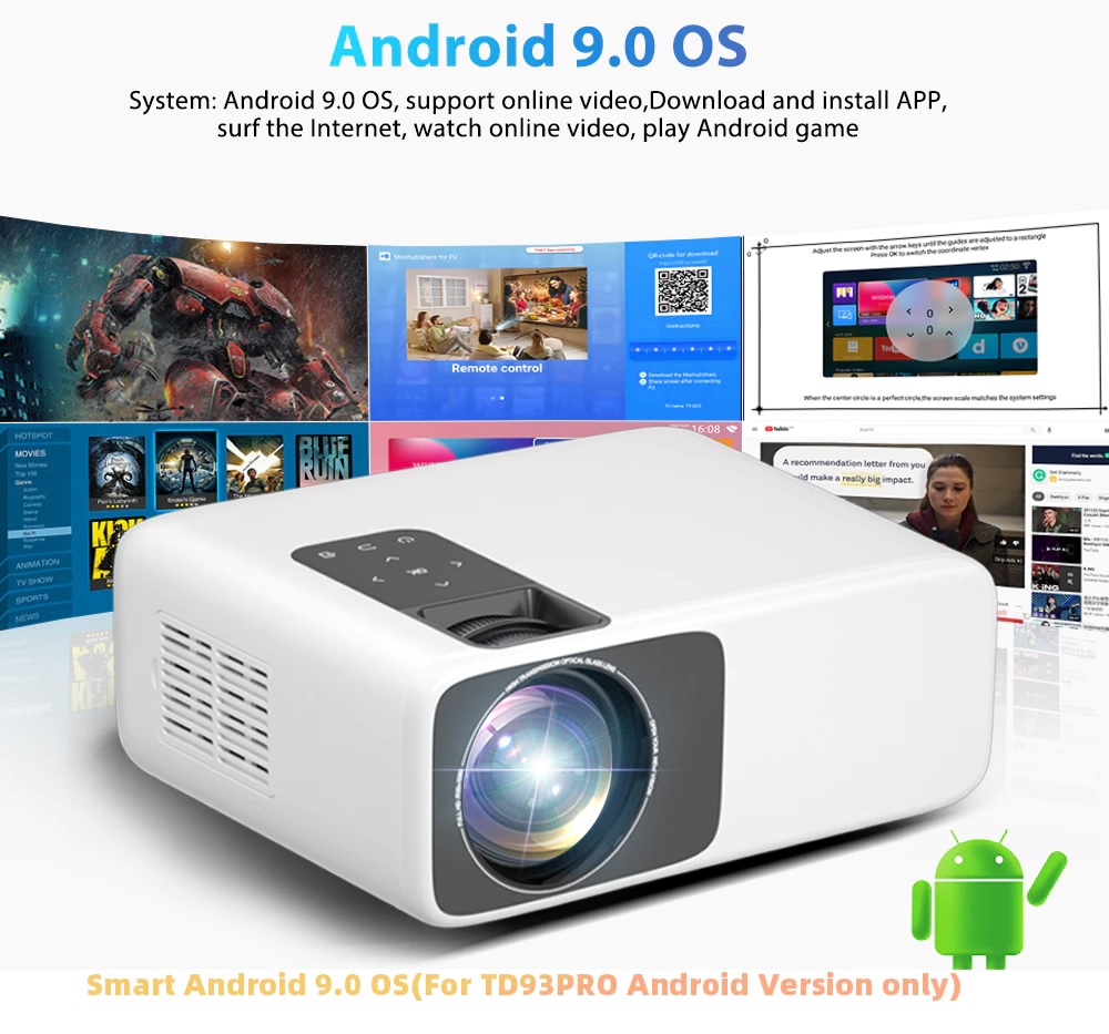 AUN W2 Pro Android Smart Projector WiFi Bluetooth Android Apps