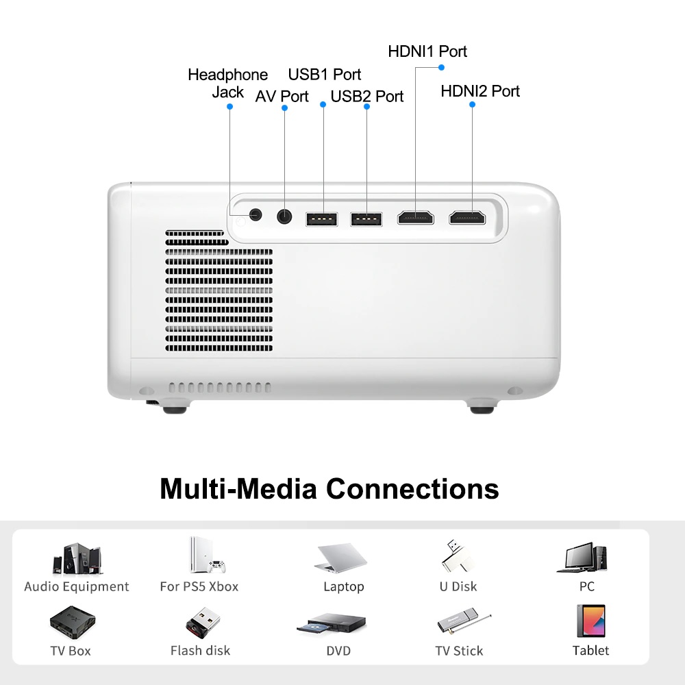 AUN W2 Pro Android Smart Projector WiFi Bluetooth Android Apps